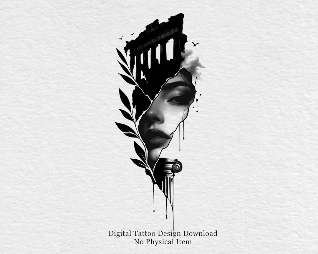 Greek Goddess Tattoo Design | Ancient Greece Portrait | Blackwork ...