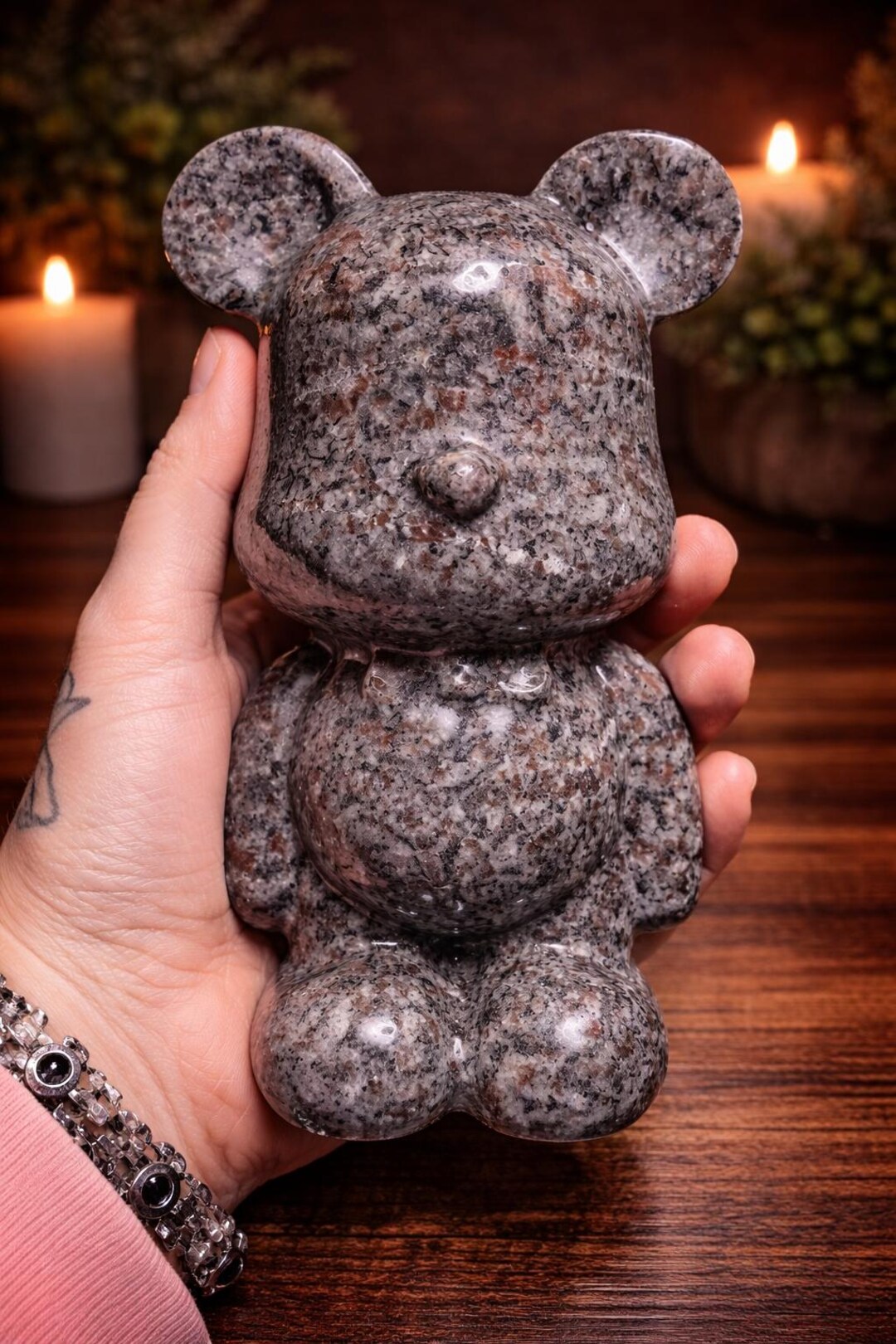 6 Inch Yooperlite Teddy Bear Carving | UV Reactive Crystal Bear ...