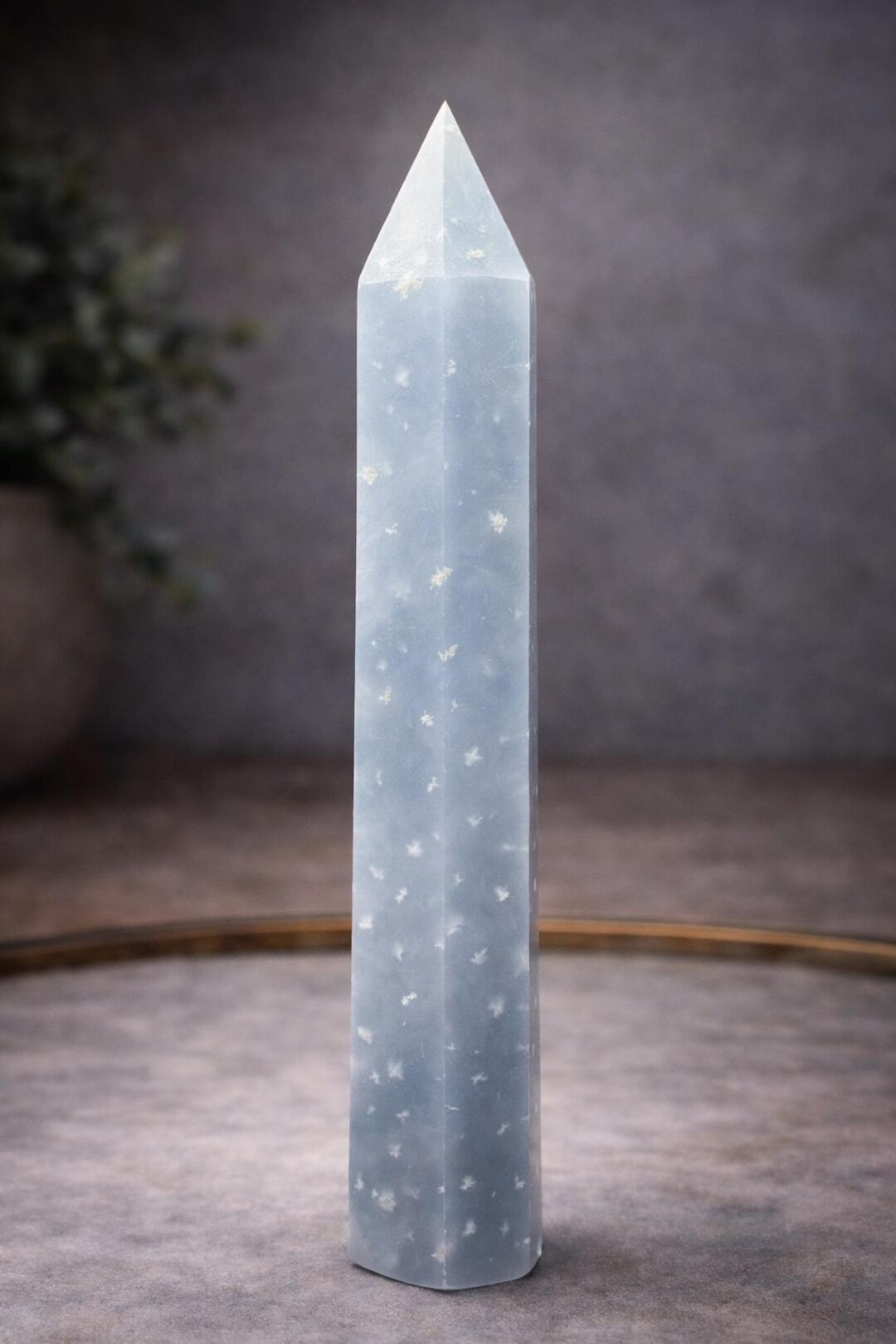 Large Snowflake Angelite Tower | 11 Inch Polished Crystal - Etsy