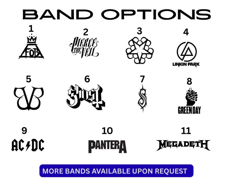 Custom Band Logo Decal – Rock, Metal Stickers | Alternative Music Fan ...