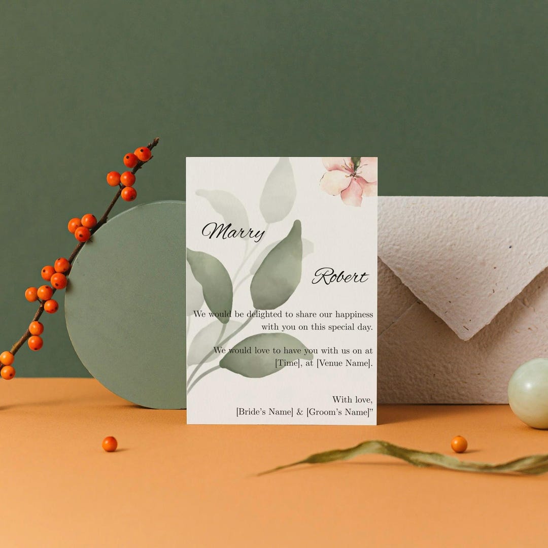 Wedding Invitation Canva Template Digital Download - Etsy