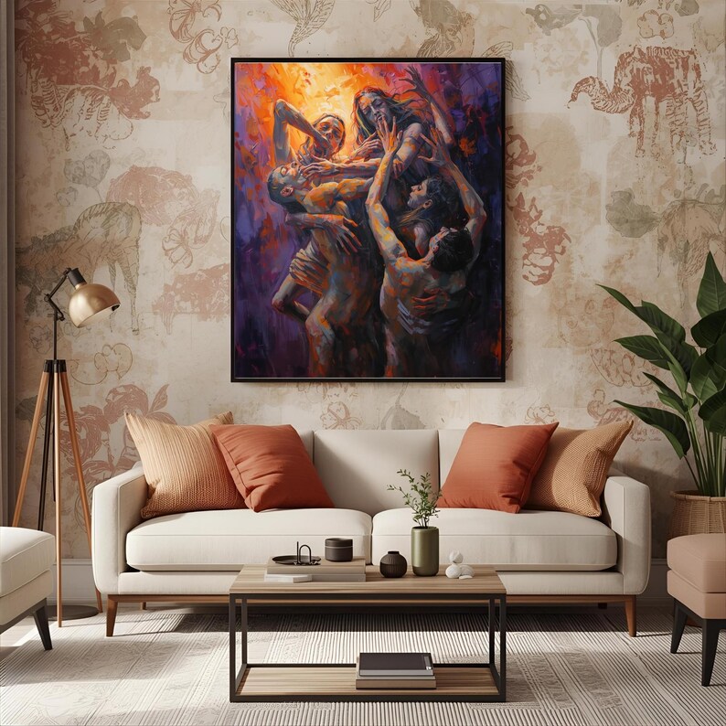 Abstract Human Figure Painting, Expressive Contemporary Wall Art ...
