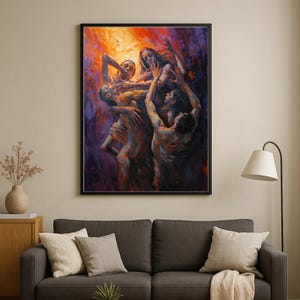 Abstract Human Figure Painting, Expressive Contemporary Wall Art ...