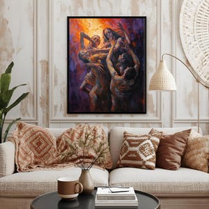 Abstract Human Figure Painting, Expressive Contemporary Wall Art ...