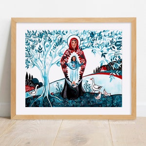 Folk Art St. Anne Fine Art Print - Etsy