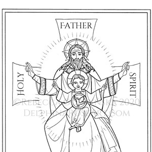Catholic Coloring Page, Sign of the Cross, Holy Trinity - 5 PDF ...