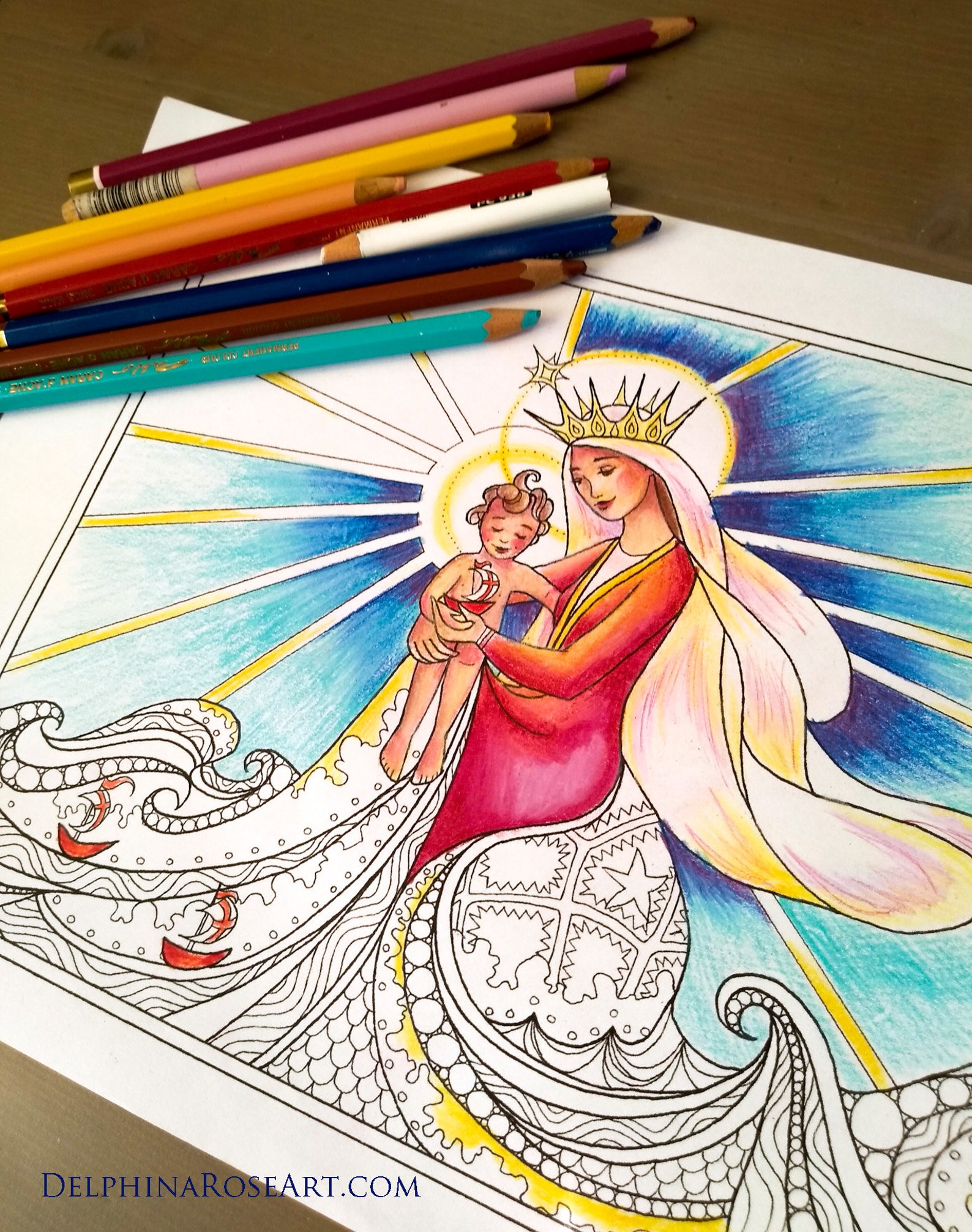 Stella Maris Star of the Sea PDF Catholic Coloring Page - Etsy