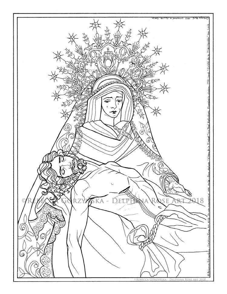 Giant Catholic Coloring Book: 50 Pages of Mary and the Saints | Etsy