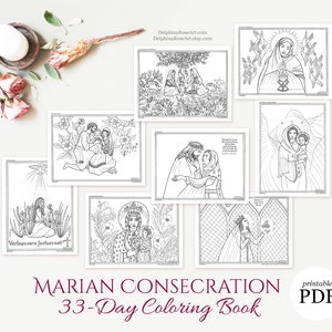 Catholic Coloring Book 33 Pages for Marian Consecration - Etsy