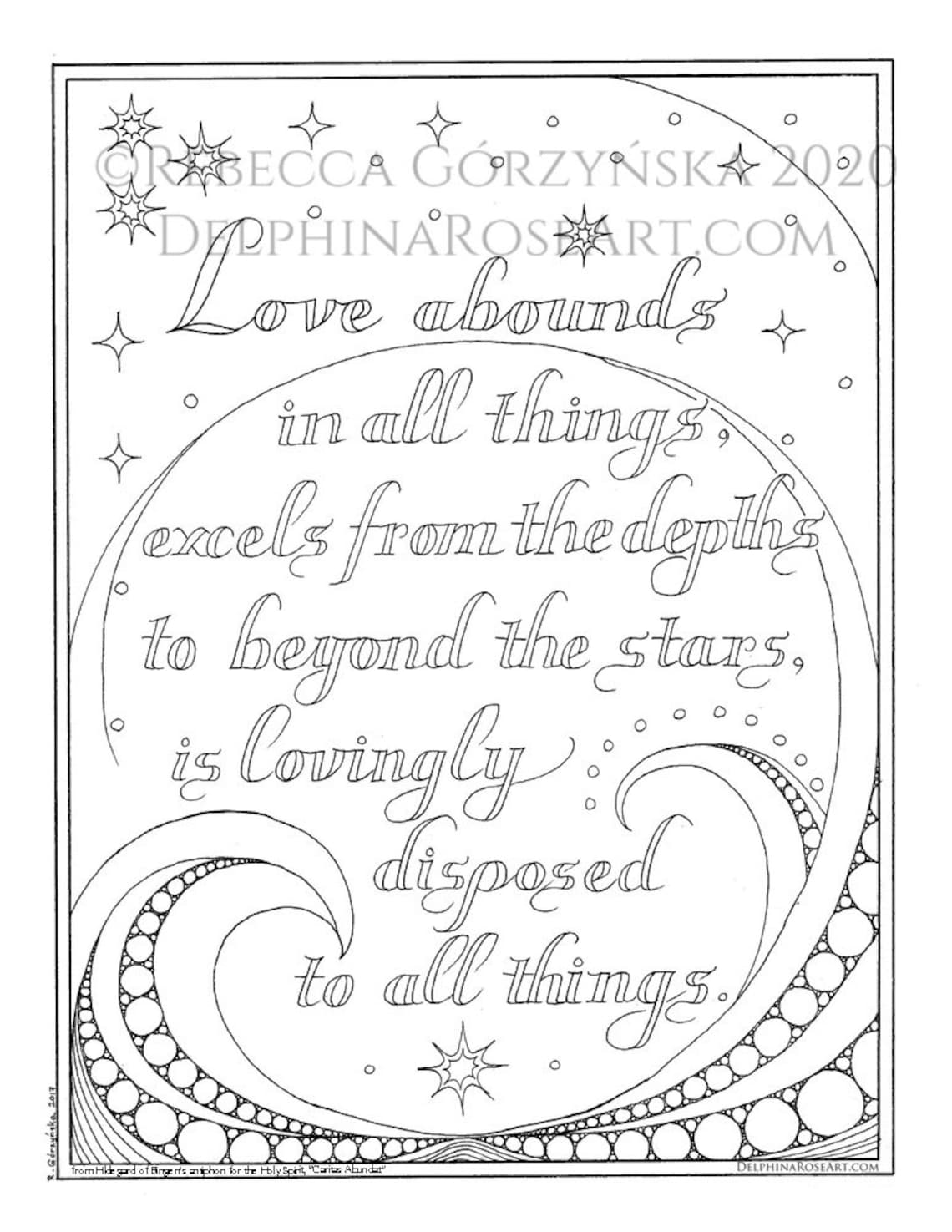 Catholic Coloring Pages St. Hildegard Von Bingen 5 PDF - Etsy