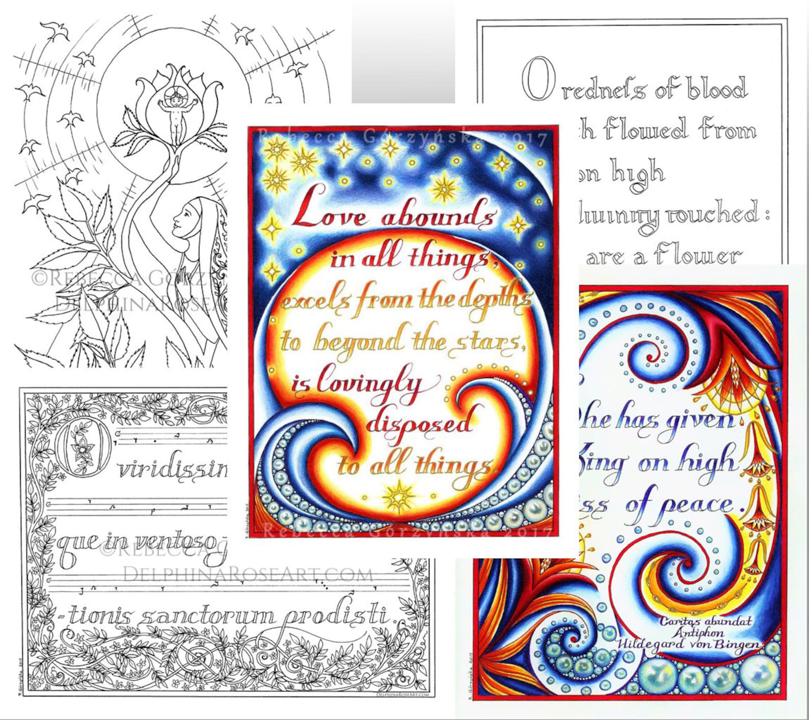 Catholic Coloring Pages - St. Hildegard Von Bingen - 5 PDF Coloring ...