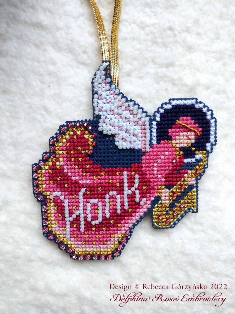 DIGITAL PATTERN Honk the Herald Saxophone Angel Ornament - Counted ...
