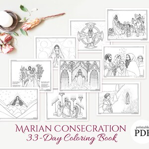 Catholic Coloring Book 33 Pages for Marian Consecration - Etsy