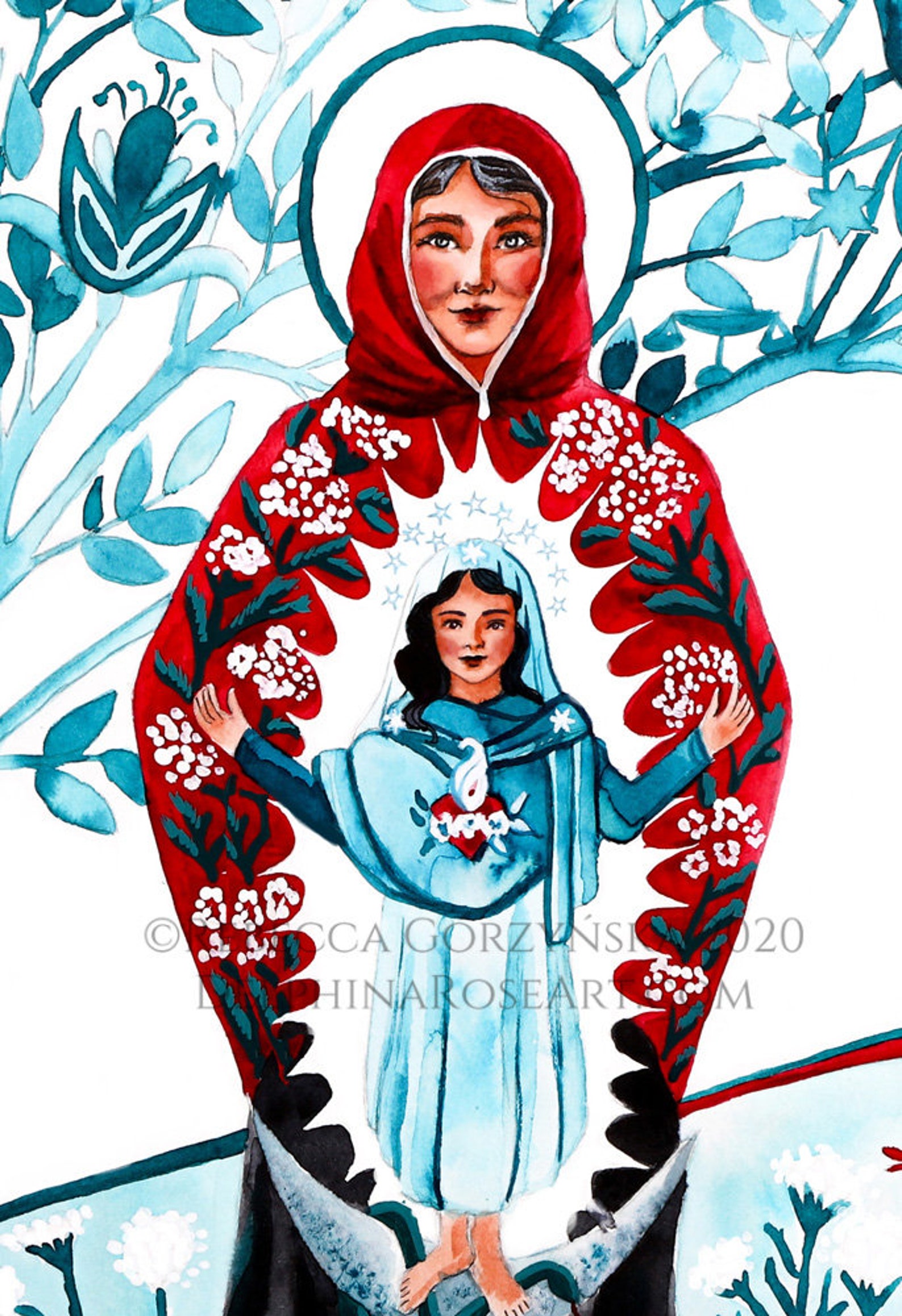 Folk Art St. Anne Fine Art Print - Etsy