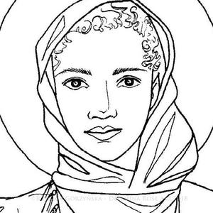 Saint Josephine Bakhita Coloring Page Catholic Art Black Saints Africa ...