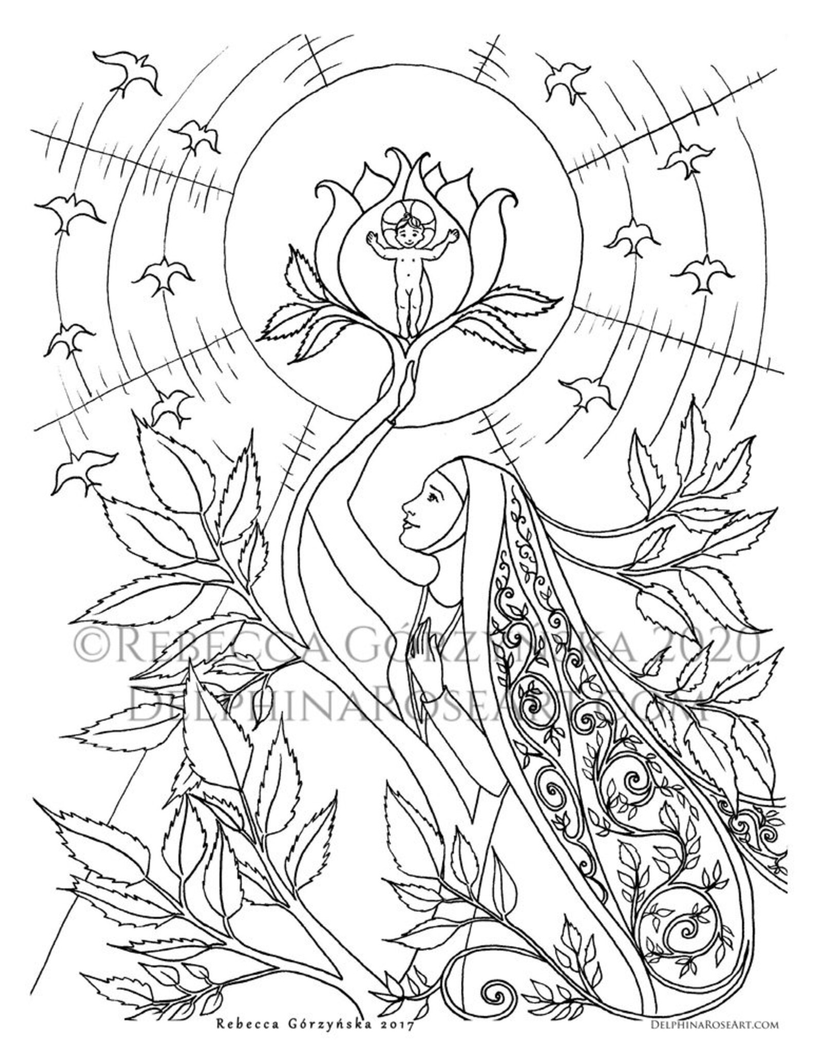 Catholic Coloring Pages St. Hildegard Von Bingen 5 PDF - Etsy