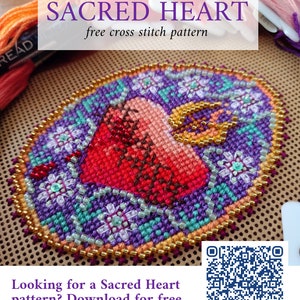 PDF Immaculate Heart of Mary Cross Stitch Pattern, Catholic Cross Stitch Digital Pattern Sacred ...