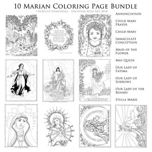 Giant Catholic Coloring Book: 50+ Pages of Mary and the Saints (PDF) - Etsy