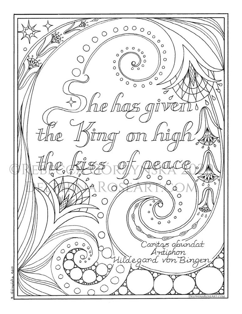Catholic Coloring Pages St. Hildegard Von Bingen 5 PDF - Etsy