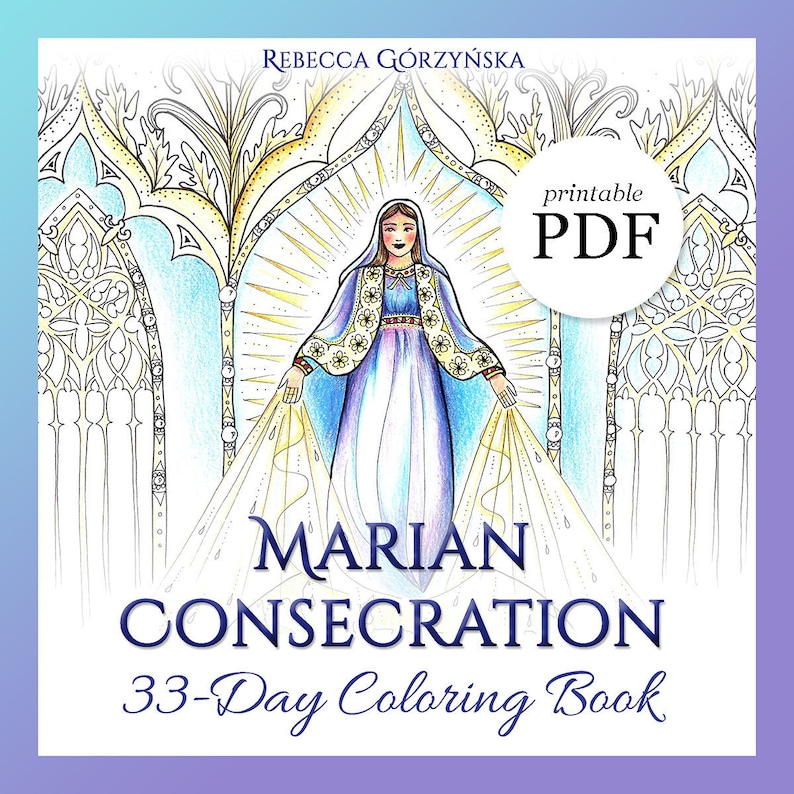 Catholic Coloring Book 33 Pages for Marian Consecration - Etsy