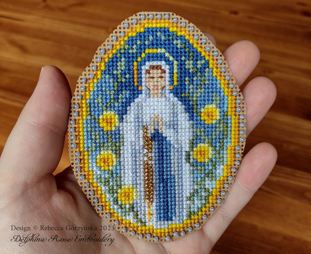 PDF Our Lady of Lourdes Cross Stitch Pattern, Catholic Cross Stitch ...