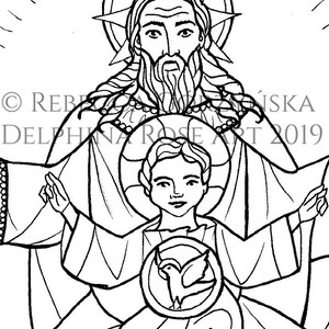 Catholic Coloring Page, Sign of the Cross, Holy Trinity - 5 PDF ...