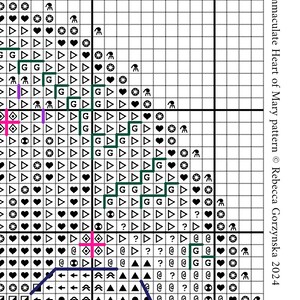 PDF Immaculate Heart of Mary Cross Stitch Pattern, Catholic Cross Stitch Digital Pattern Sacred ...