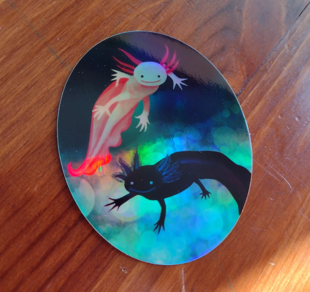 Axolotl Vinyl Holographic Sticker - Etsy