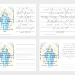 Catholic Copywork, Handwriting Workbook Printable - Hail Mary in ...