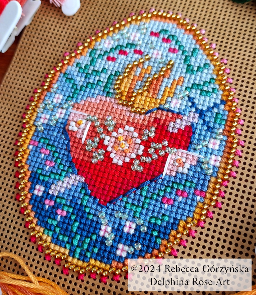 PDF Immaculate Heart of Mary Cross Stitch Pattern, Catholic Cross Stitch Digital Pattern Sacred ...