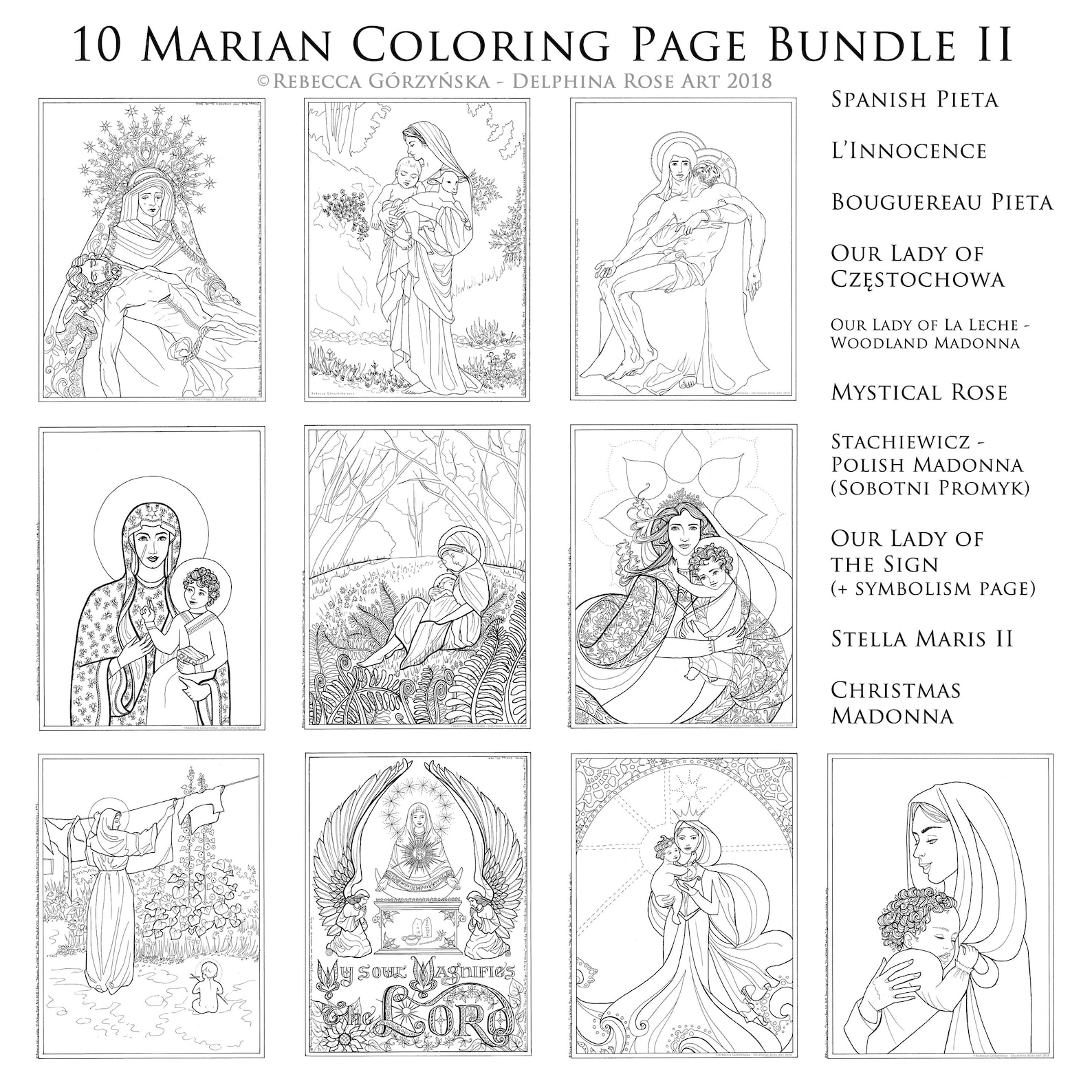 Giant Catholic Coloring Book: 50 Pages of Mary and the Saints PDF - Etsy