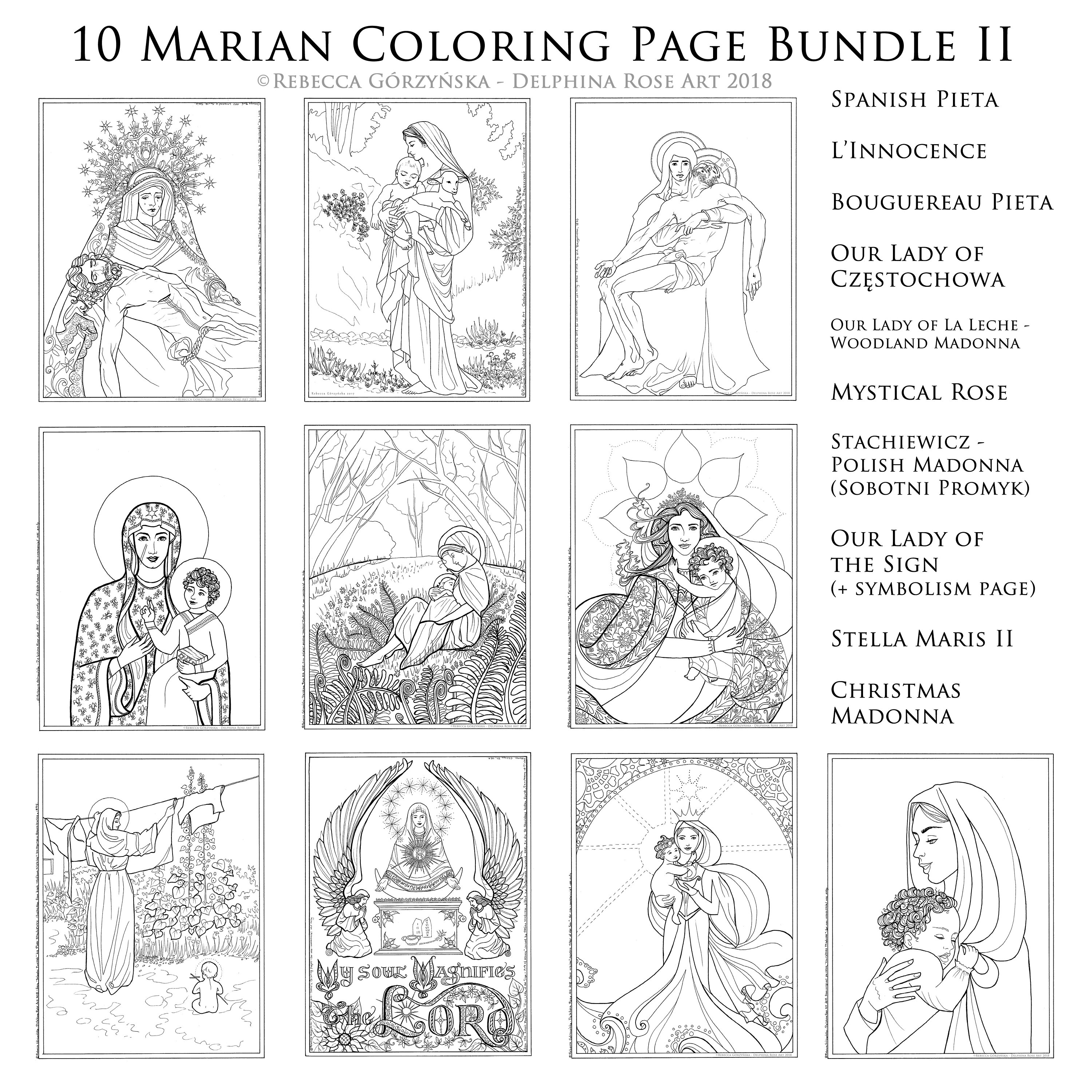 Giant Catholic Coloring Book: 50 Pages of Mary and the Saints | Etsy