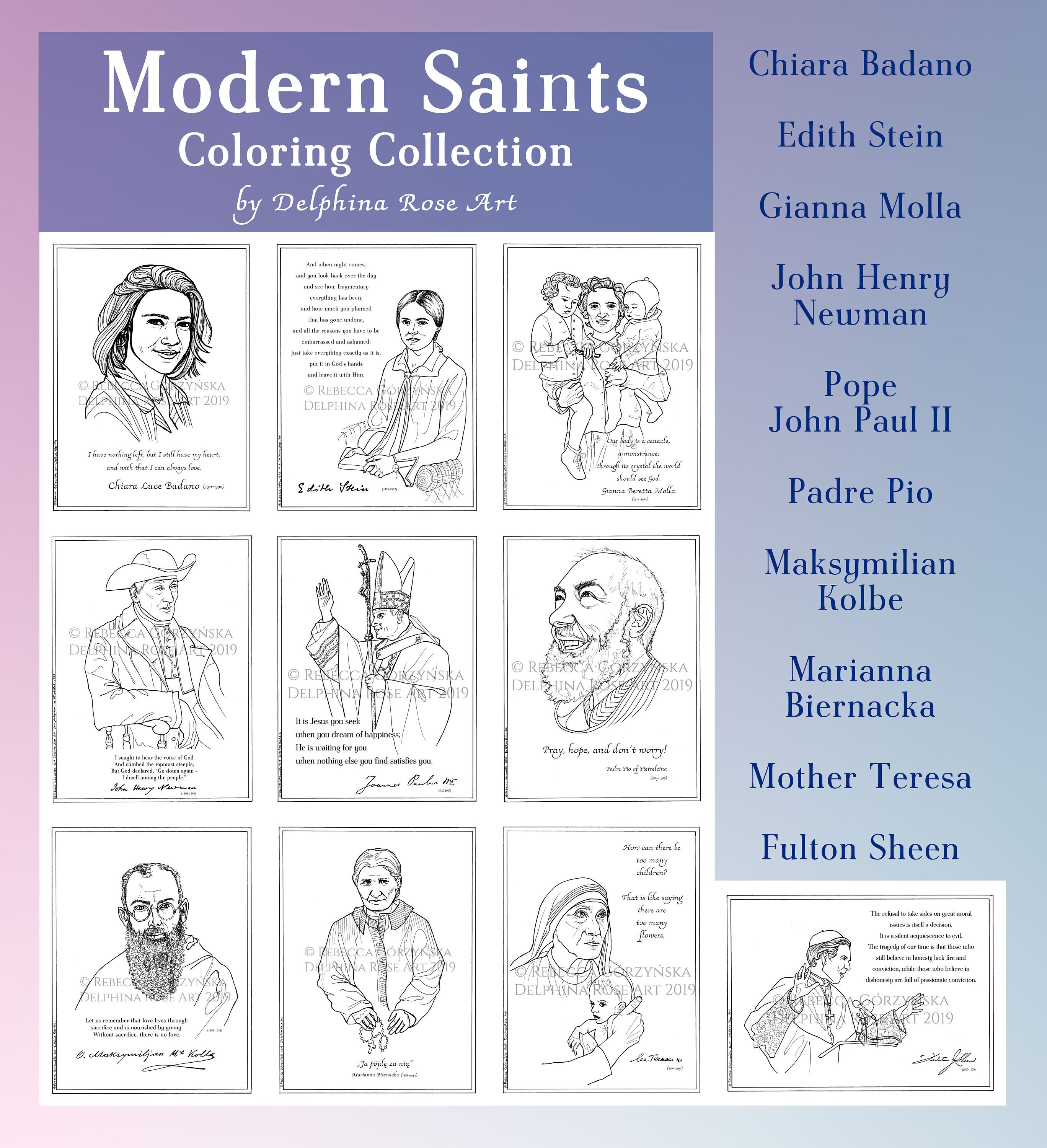 Giant Catholic Coloring Book: 50 Pages of Mary and the Saints | Etsy