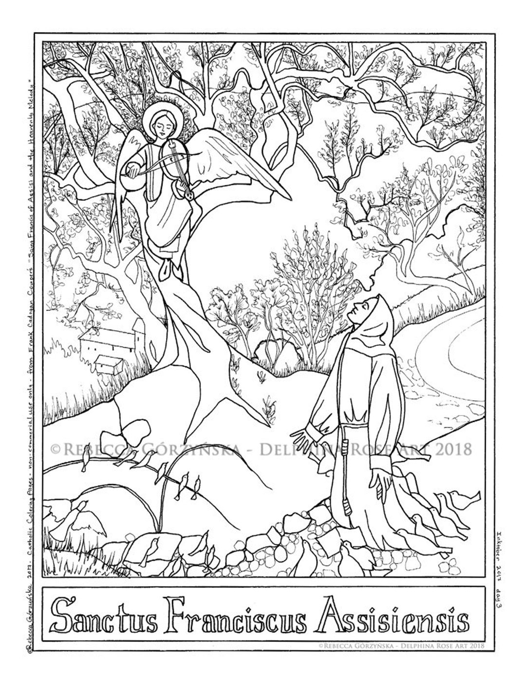 St. Francis of Assisi Coloring Page Catholic Christian Saint - Etsy