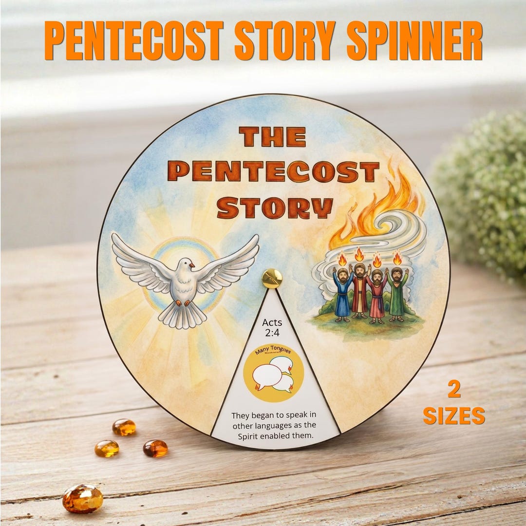 Pentecost Story Spinner Craft Printable | Bible Lesson Activity for ...