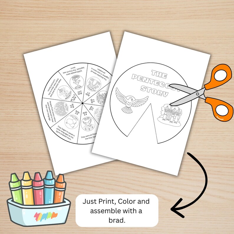 Pentecost Story Spinner Craft Printable | Bible Lesson Activity for ...