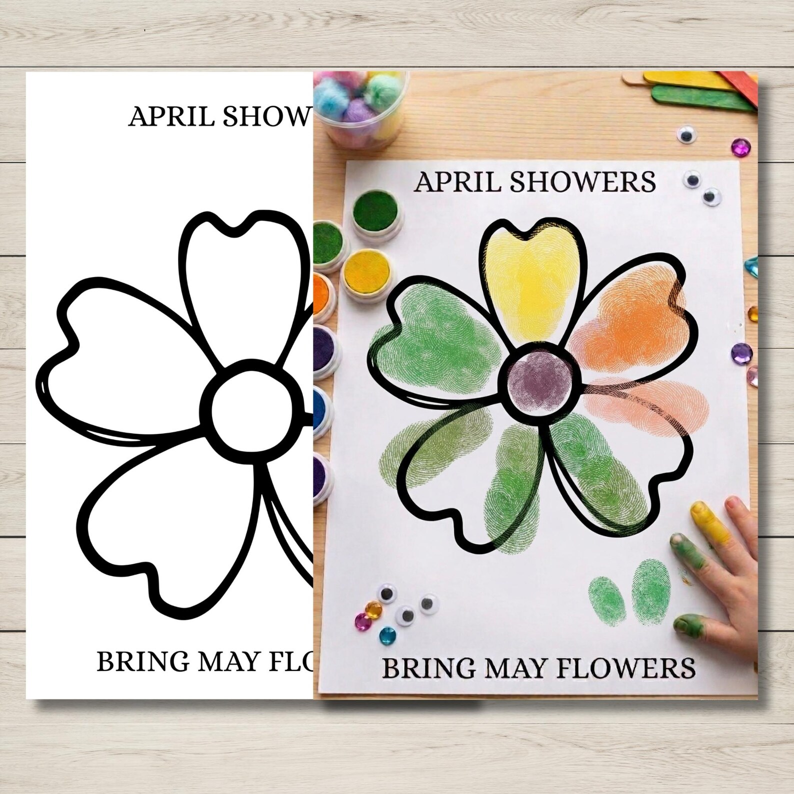 April Showers Bring May Flowers Craft Printable | Craft for Kids ...