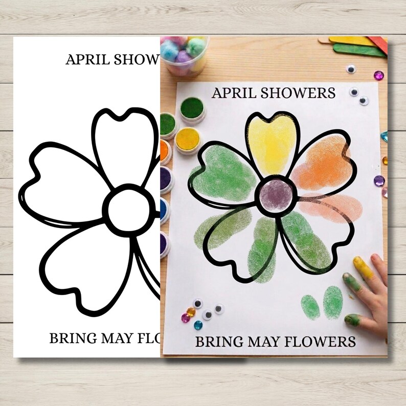 April Showers Bring May Flowers Craft Printable | Craft for Kids ...