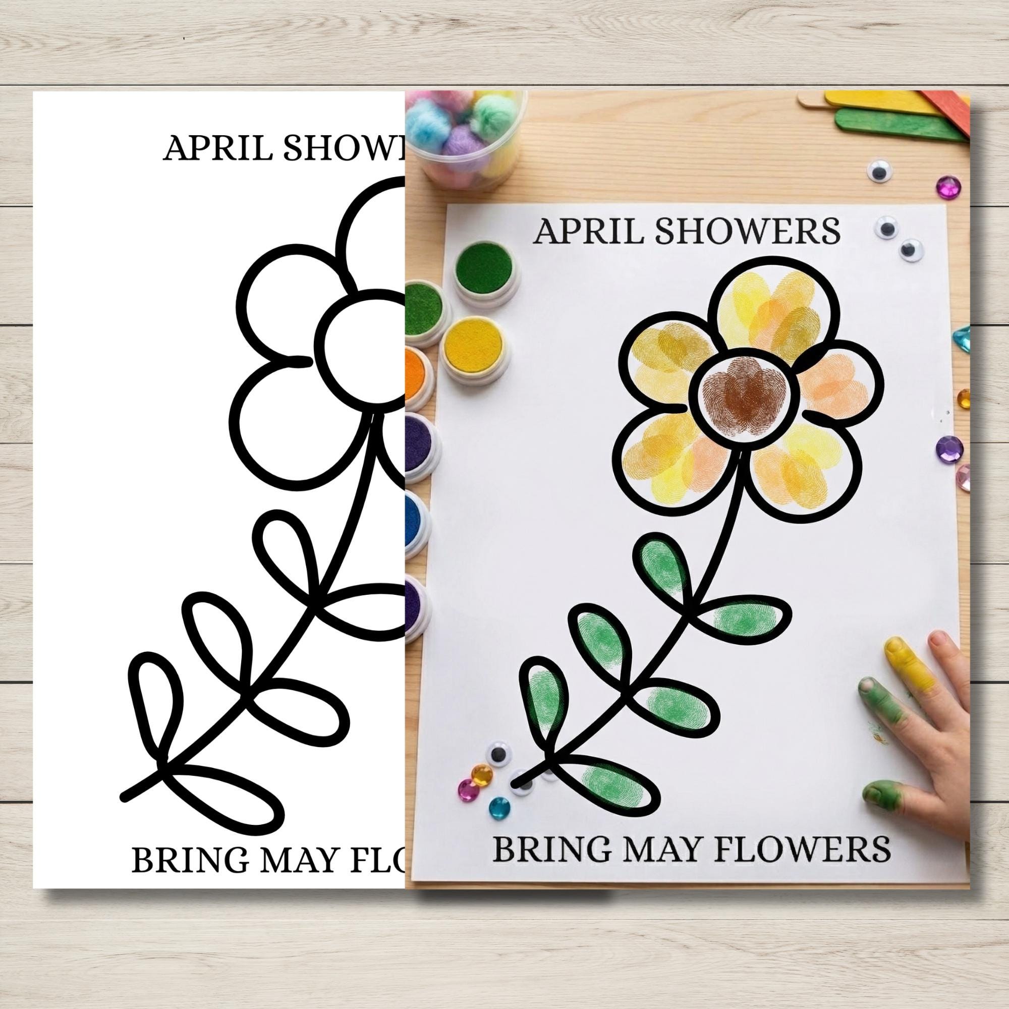 April Showers Bring May Flowers Craft Printable | Craft for Kids ...