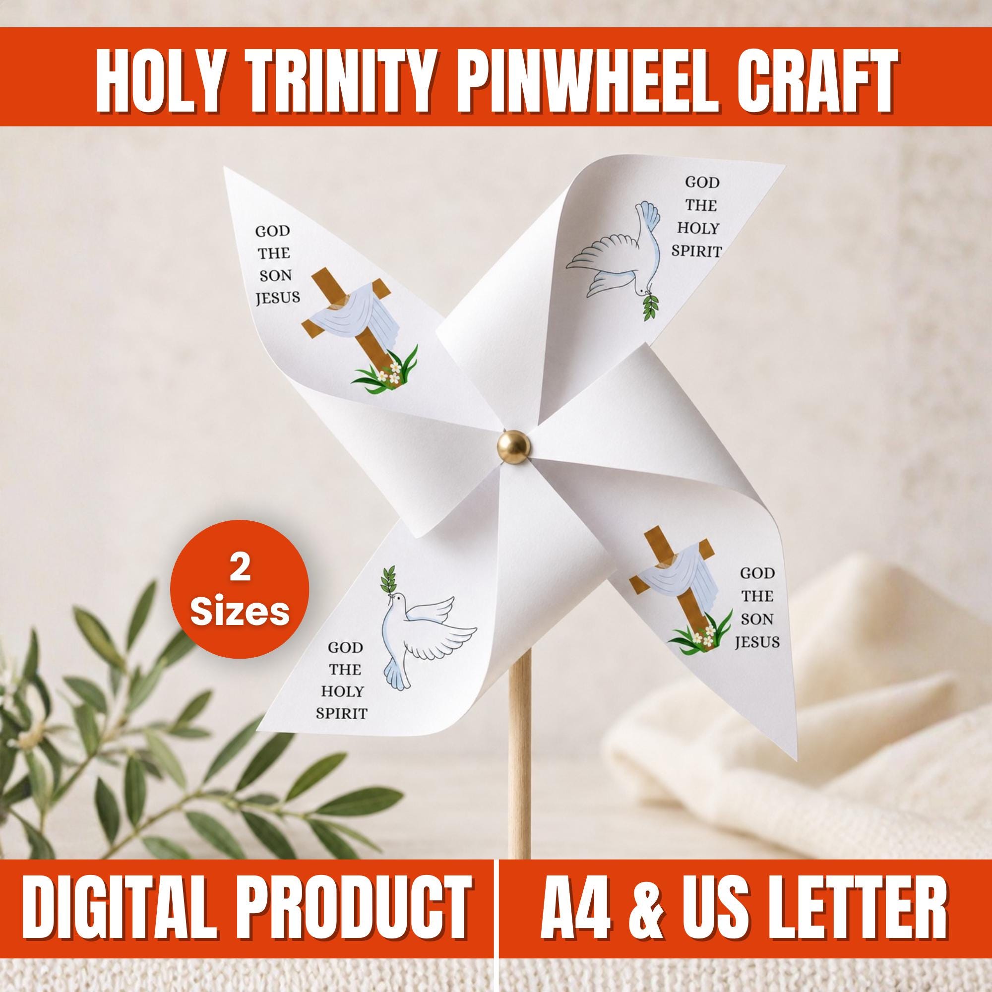 Holy Trinity Pinwheel Craft Printable, Christian Sunday School Activity ...