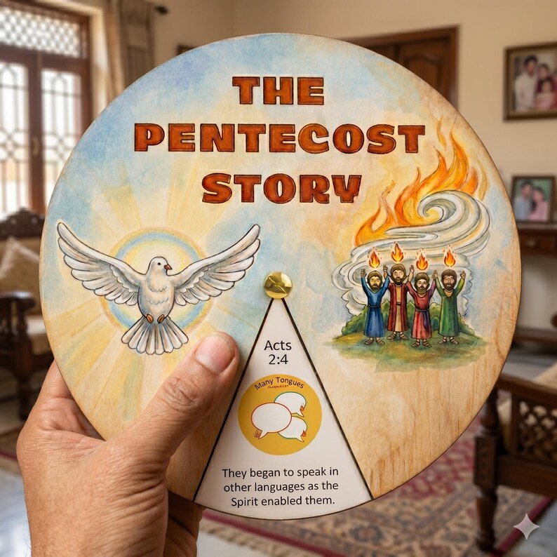 Pentecost Story Spinner Craft Printable | Bible Lesson Activity for ...