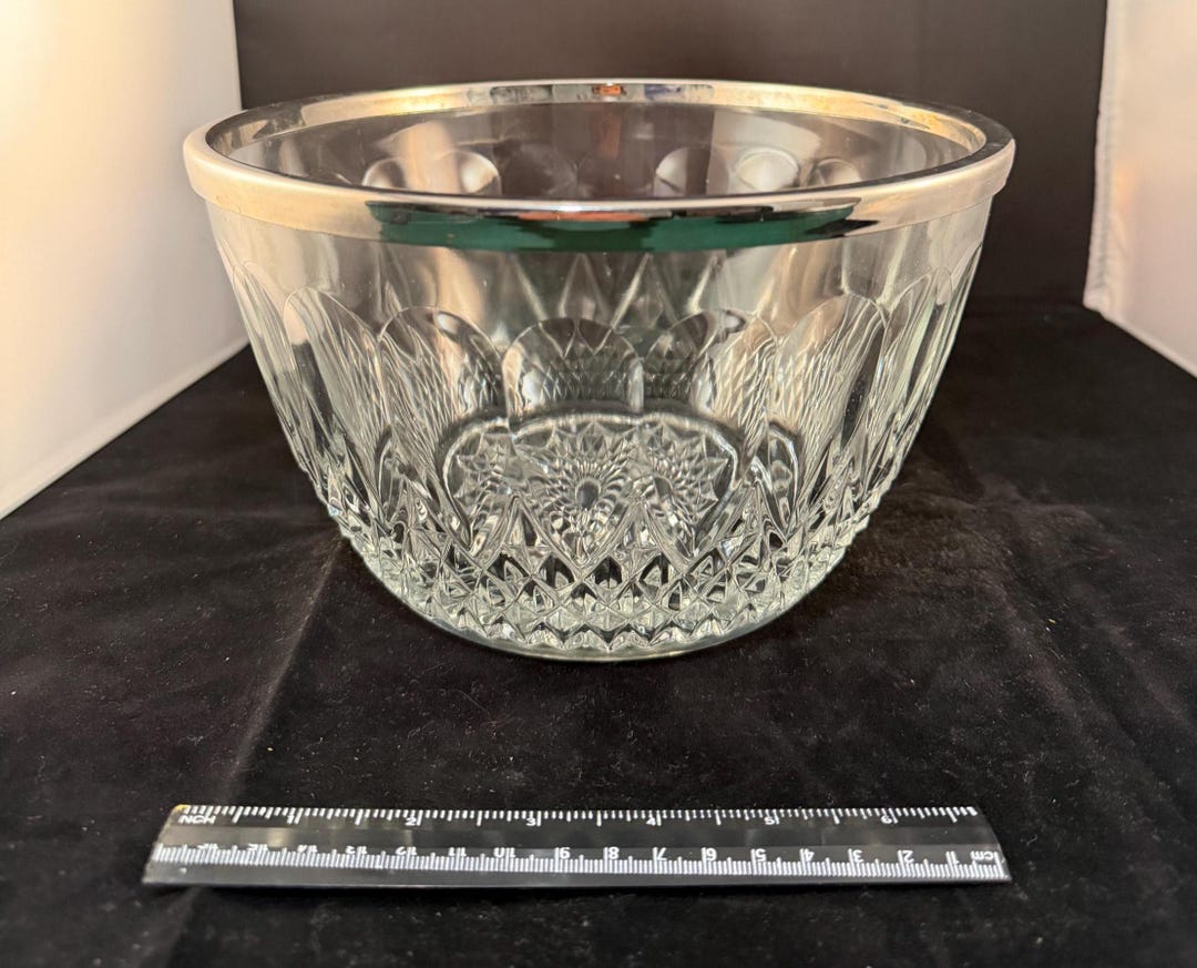 Vintage Italian Lead Cut Crystal Serving Bowl - Etsy