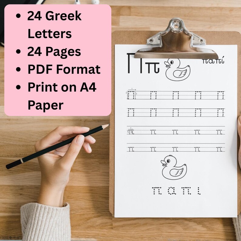 Greek Alphabet Tracing Worksheets -A-Ω Handwriting Practice - Etsy UK