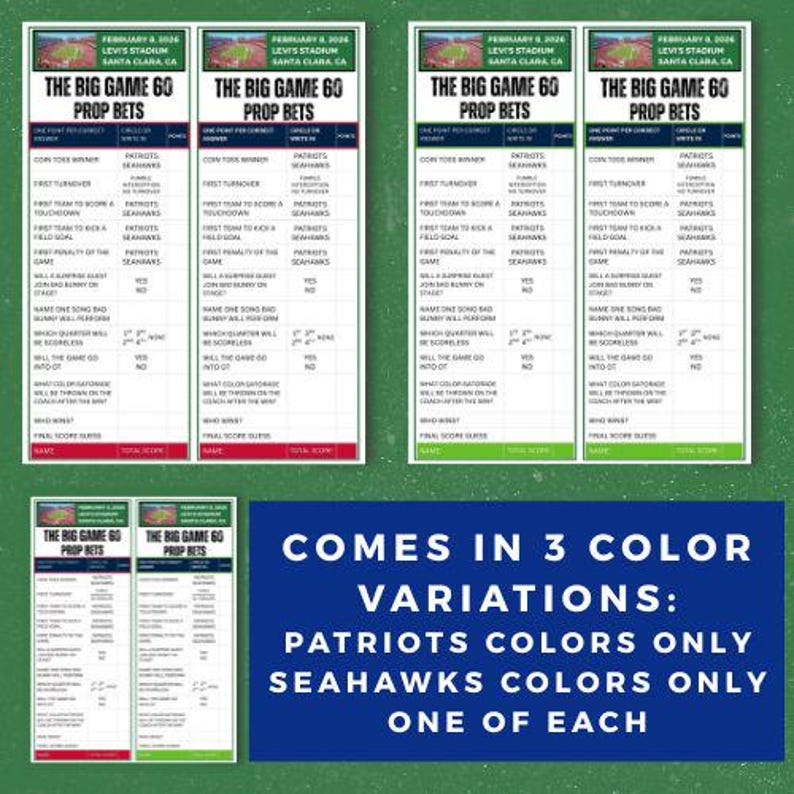 The 2026 Big Game Bundle, Commercial Football Bingo Digital Download ...