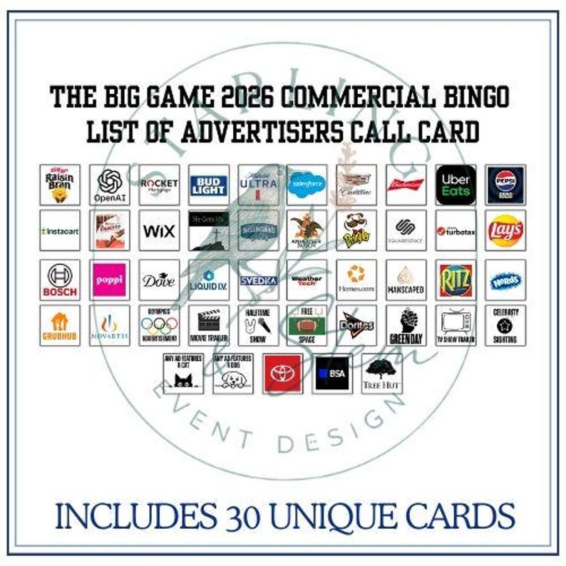 The 2026 Big Game Bundle, Commercial Football Bingo Digital Download ...