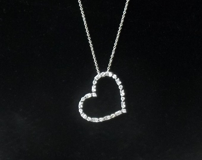 1980s Vintage Sterling Silver Cubic Zirconia Cz Stones Floating