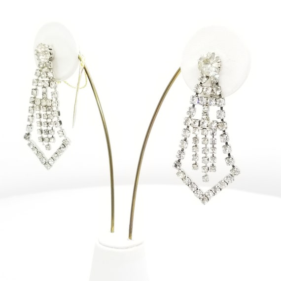 Vintage John Grant, Long Dangle Rhinestone Earrings, … - Gem