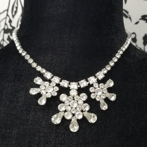 Vintage Tear Drop, Square & Round Cut Rhinestones on Rhodium Plated Art ...