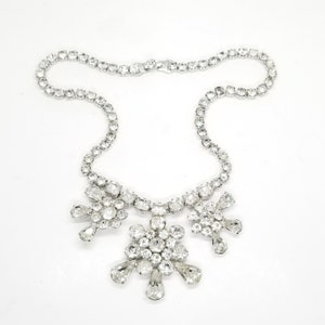 Vintage Tear Drop, Square & Round Cut Rhinestones on Rhodium Plated Art ...