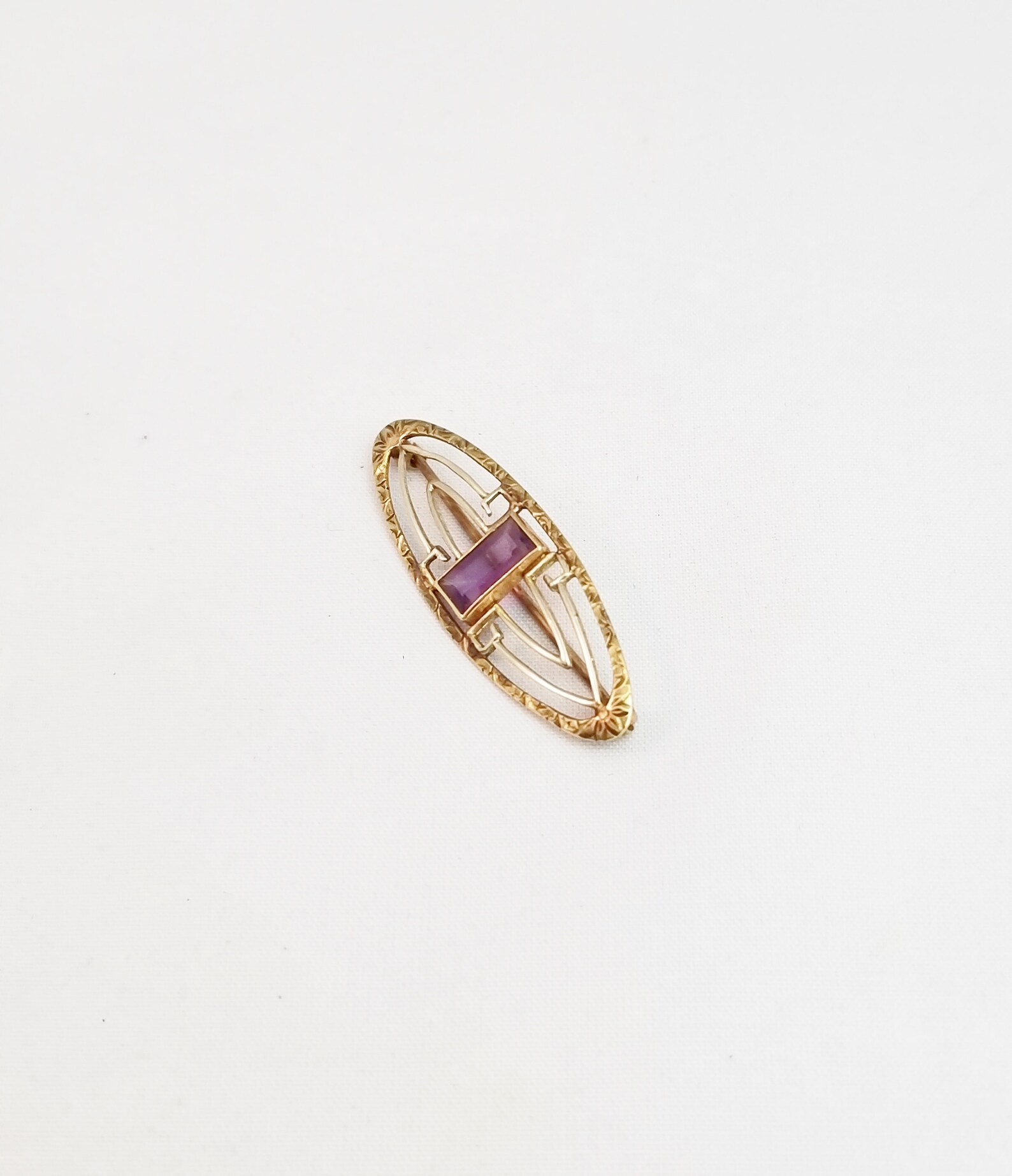 Antique Large Rectangle Cut Amethyst Solid 10K Rose Gold - Etsy